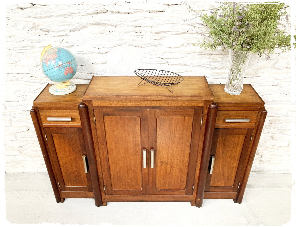 Buffet Meuble d'Entrée Vintage Art Déco Bois Massif – Atelier OOMPA